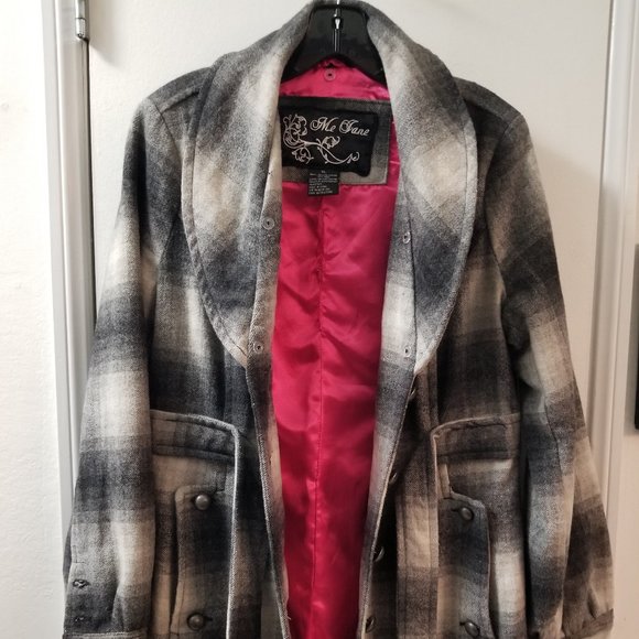 Me Jane | Jackets & Coats | Me Jane Plaid Jacket Coat With Front ...